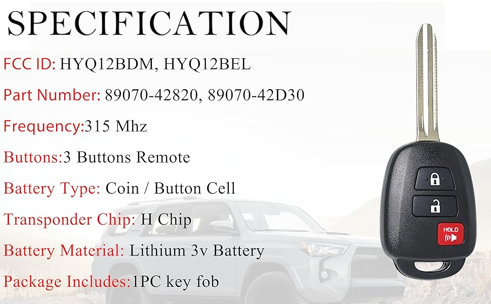 Amazon.com: MechanMagic Key Fob Remote Replacement Fits for Toyota 2013 ...