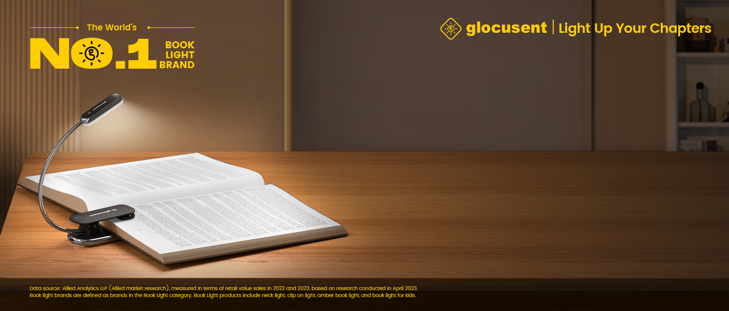 Glocusent Posh Premium Book Light for Reading in Bed with Timer, 16-LED Rechargeable Reading ...