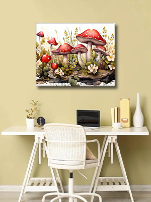 TISHIRON Malen nach Zahlen Erwachsene Anfänger, Pilze Malen nach Zahlen, Pflanzenwald Malen nach ...