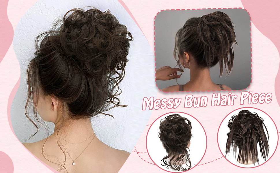 Amazon.com : LE SECRET Messy Bun Hair Piece 2 PCS Tousled Updos Hair ...