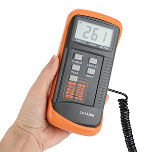 Akozon Medidor de luz, LX1330B Handheld Digital Illuminance/Light Meter Pantalla LCD 0-200,000 ...