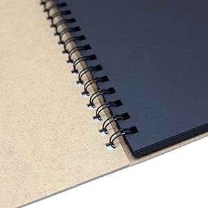 Artway Enviro – Spiral Bound A4 Black Card Sketchbook – Portrait - 60 Sides/30 Pages of Recycled ...