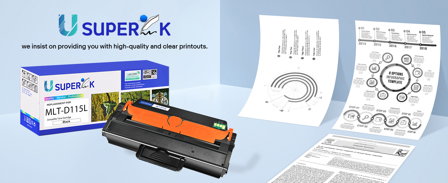 Amazon.com: SuperInk 1 Pack Premium High Yield Toner Cartridge Compatible for Samsung MLT-D115L ...