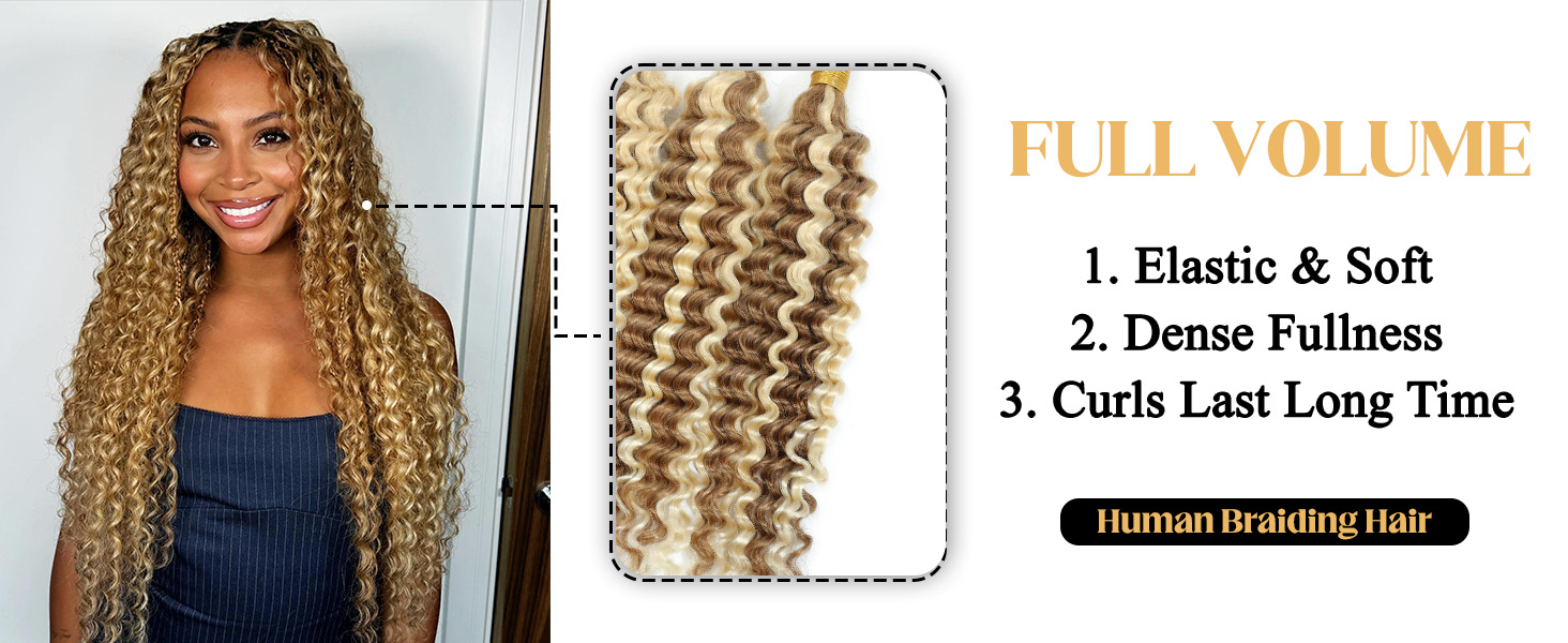 Amazon.com : Syrenlore Highlighted Multi-Blonde Braiding Human Hair for Boho Knotless Braids ...
