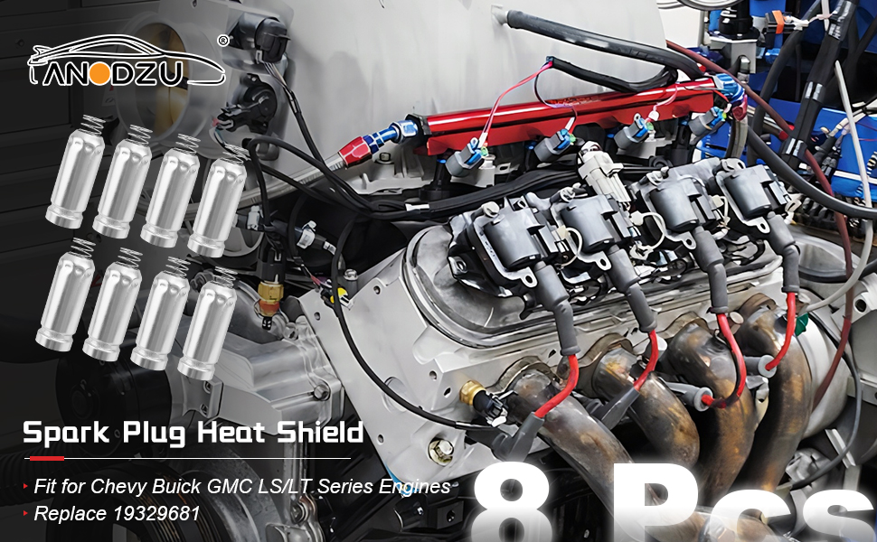 Amazon.com: ANODZU Spark Plug Wire Metal Heat Shield Fit for Chevy Buick GMC 5.3/6.0/6.2/7.0L LS ...