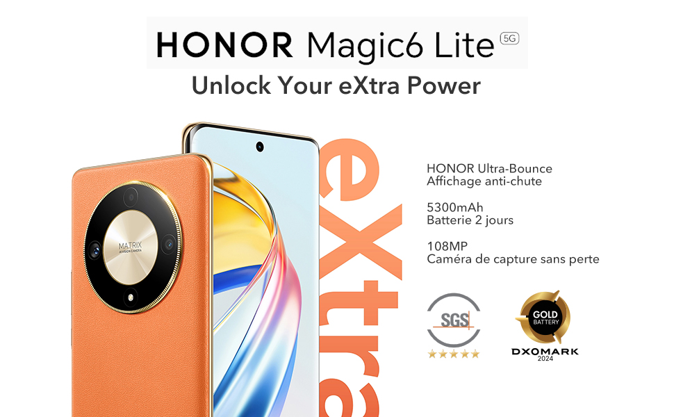 HONOR magic6 Lite 5G Smartphone, 6.78 inches AMOLED 108MP Main Camera Snapdragon 6 Gen 1 Android ...