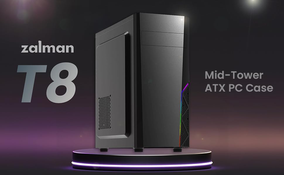 Amazon.com: Zalman T8 Compact ATX Gaming PC Computer Case, Spectrum RGB Lighting Strip, Support ...