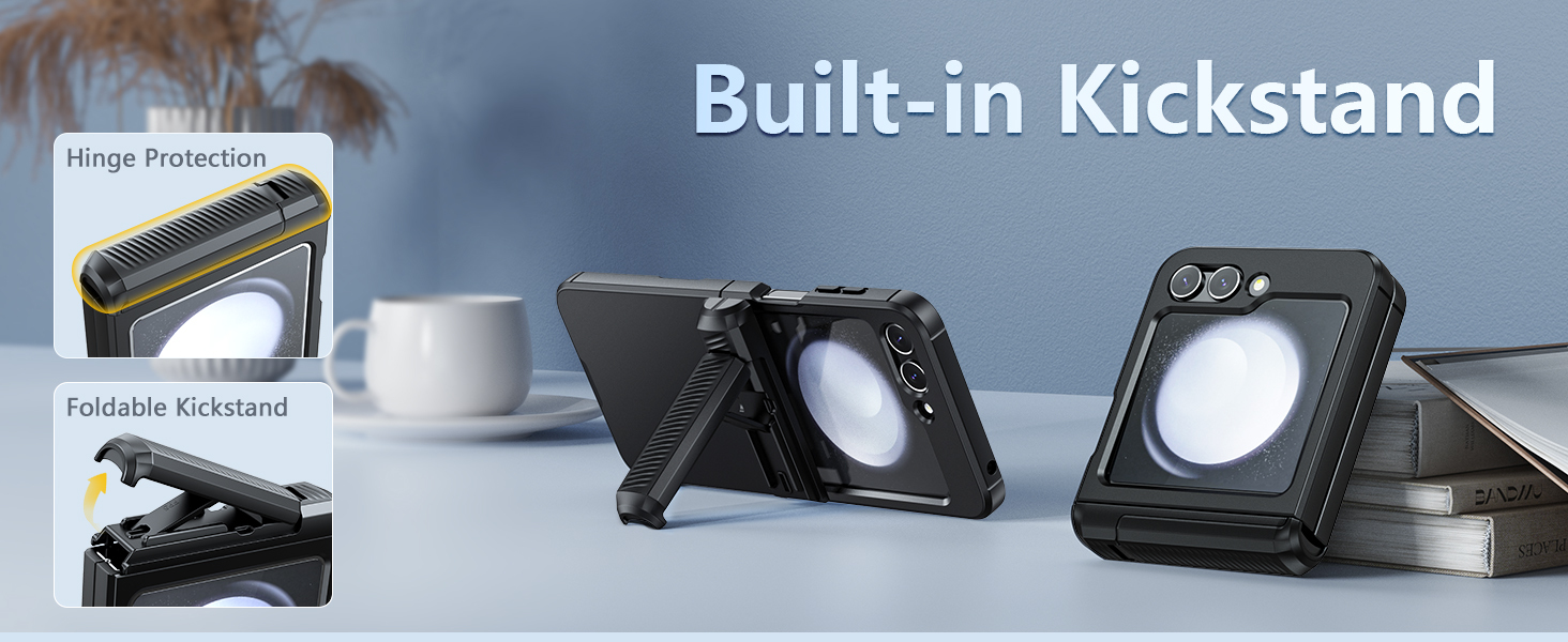 Amazon.com: FNTCASE Samsung Galaxy Z-Flip5 Case: Rugged Shockproof Flip 5 Case with Kickstand ...