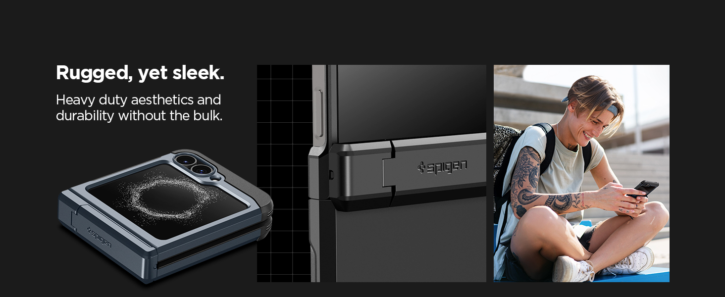 Amazon.com: Spigen Tough Armor Pro Designed for Galaxy Z Flip 6 Case (2024) [Kickstand] - Metal ...