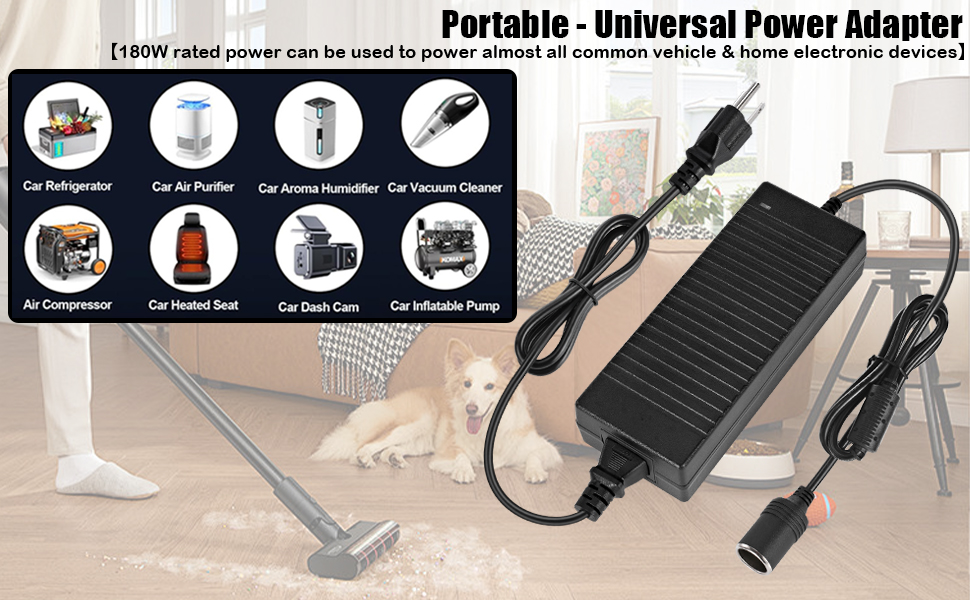 Amazon.com: AC to DC Converter, 100V ~ 240V to 12V 10A 120W, Car Cigarette Lighter Socket AC/DC ...