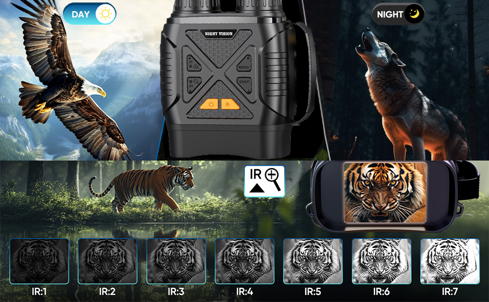 Nachtsichtgerät Ferngläser 800m, Jagd Fernglas mit Nachtsicht, HD-Bildschirm und 32GB Karte ...