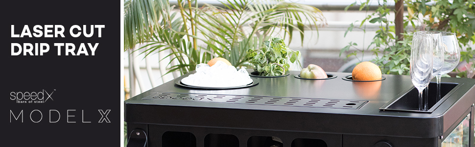 SpeedX Home Bars - Model X Home Bar Cabinet Mat Gold & Mat Black Finish with Built in 30L ...