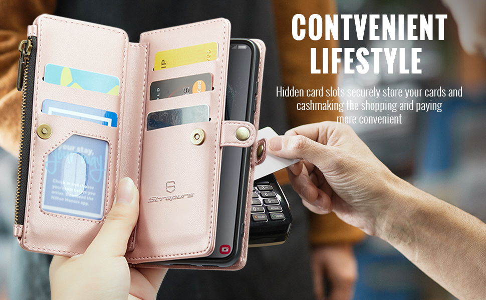 Amazon.com: Strapurs Crossbody for Samsung Galaxy S24 Case Wallet【RFID Blocking】with 7-Card ...