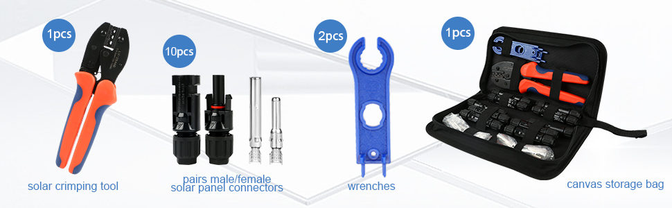 Pince Solaire pour Sertissage des Connecteurs Photovoltaïques Pince à Sertir, Lot de pinces à ...