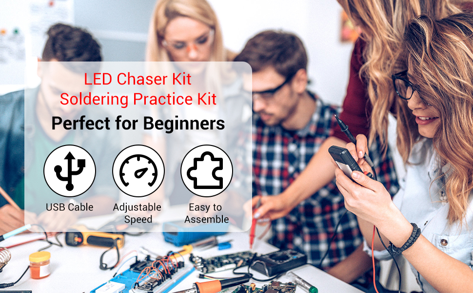 Amazon.com: Soldering Learning Kit, ICSTATION LED Soldering Practice Kit With Knob Control LED ...
