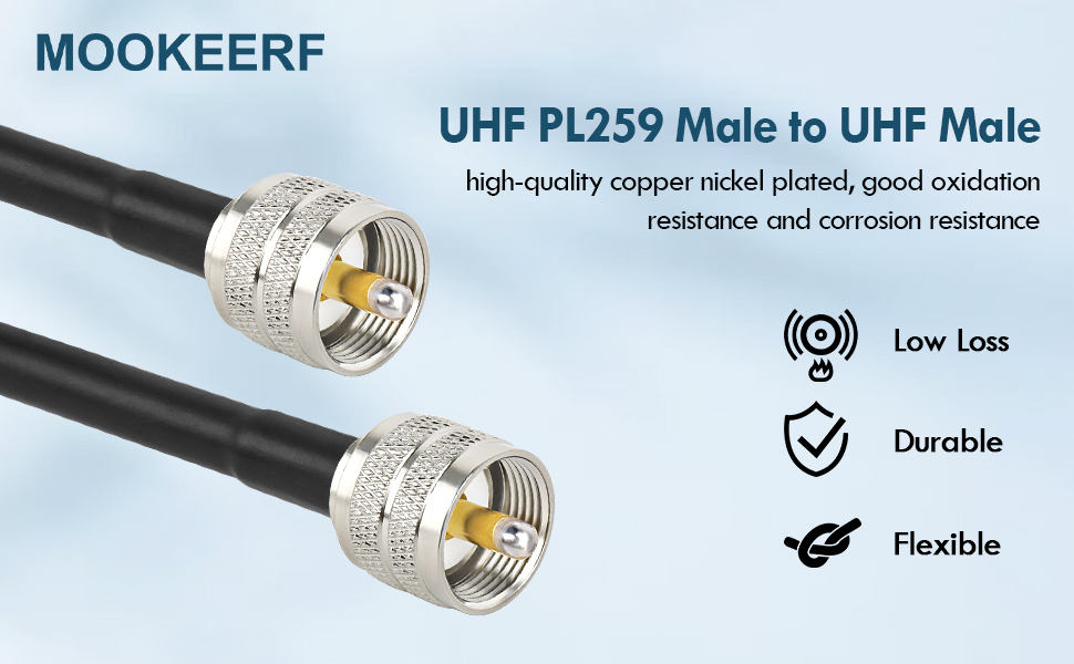Amazon.com: MOOKEERF CB Coax Cable - 3FT 2PCS RG58 PL-259 UHF Male to Male Low Loss Antenna ...
