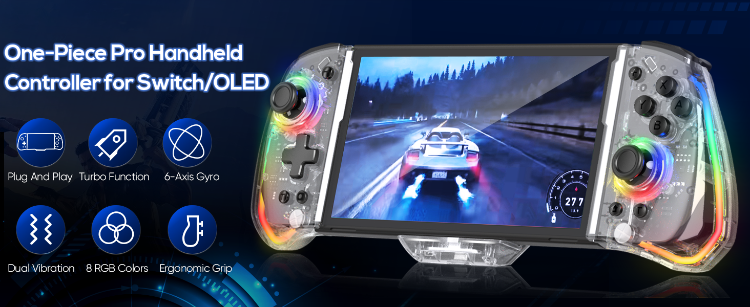 Switch Controller for Nintendo Switch/OLED, One-Piece Switch Controllers Replacement for Joycon ...