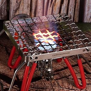 Amazon.com: Campingmoon Portable Campfire Grill Grate 304 Stainless Steel Folding Camping Grill ...