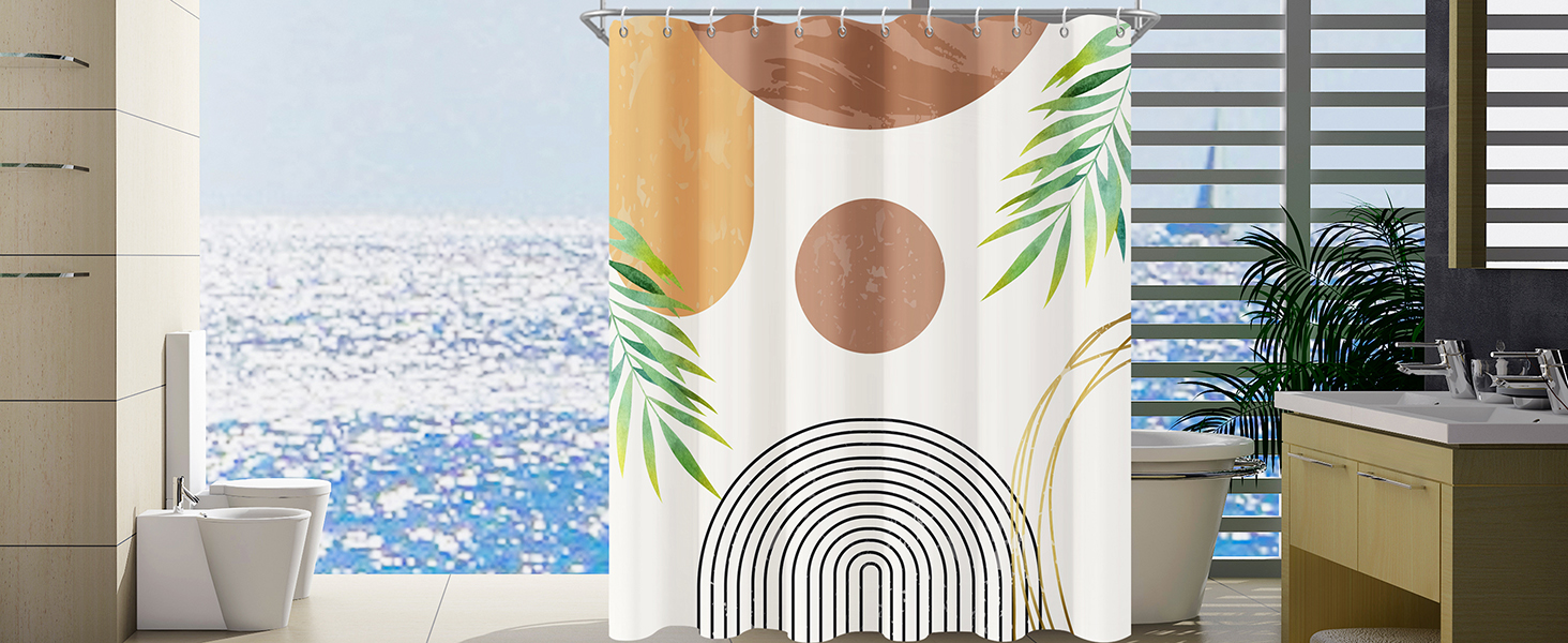 Amazon.com: TOENGS Boho Shower Curtains for Bathroom Black and White Shower Curtain with Tassel ...