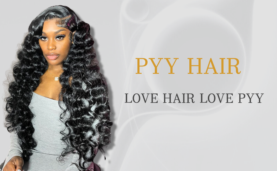 Amazon.com : PYY Deep Wave Lace Front Wigs Human Hair 200 Density 13x4 HD Lace Frontal Wigs for ...