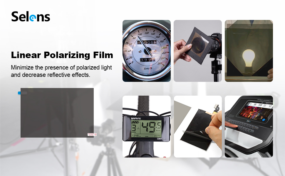 Selens 2 Pcs Polarized Film Sheets 20x30cm Linear Polarizing Filter Adhesive Polarizer for ...