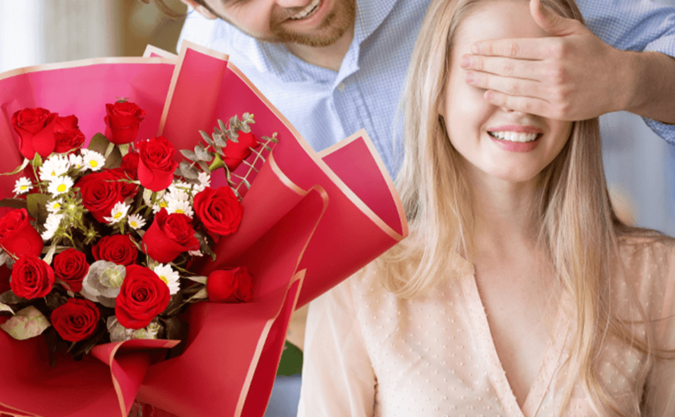 Amazon.com: 20 Sheets/Gold Edge Flower Wrapping Paper, Florist Bouquet Supplies, DIY Crafts ...