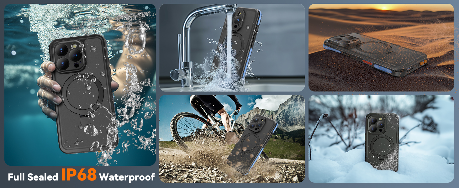 Amazon.com: Oterkin Waterproof for iPhone 16 Pro Max Case fit for Magsafe[IP68 Underwater ...