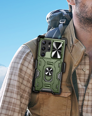 Amazon.com: VEGO for Galaxy S24 Ultra Case with Kickstand, Slide Camera Lens Protector & Rugged ...