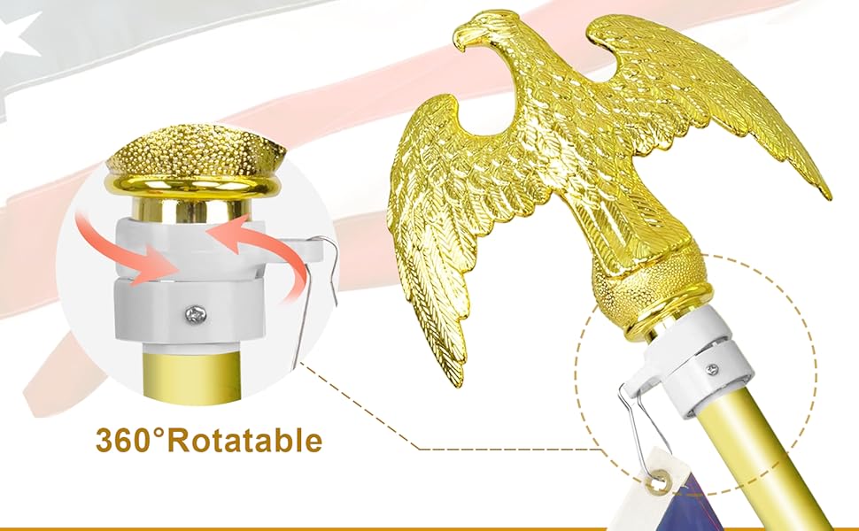 Amazon.com : Indoor Flag Pole Kit - Telescoping 6FT-8FT Flag Pole with Base, 3x5 FT American ...