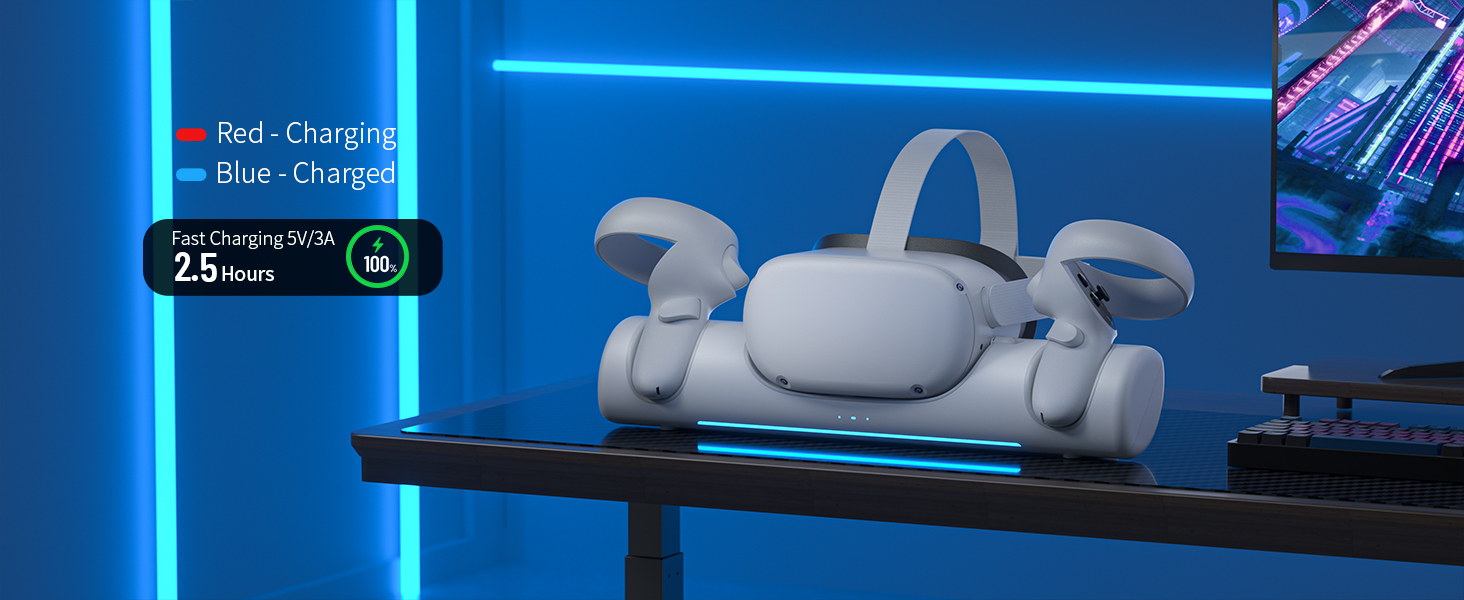 Amazon.com: ZYBER Charging Dock for Meta Quest 2, VR Charger Station ...
