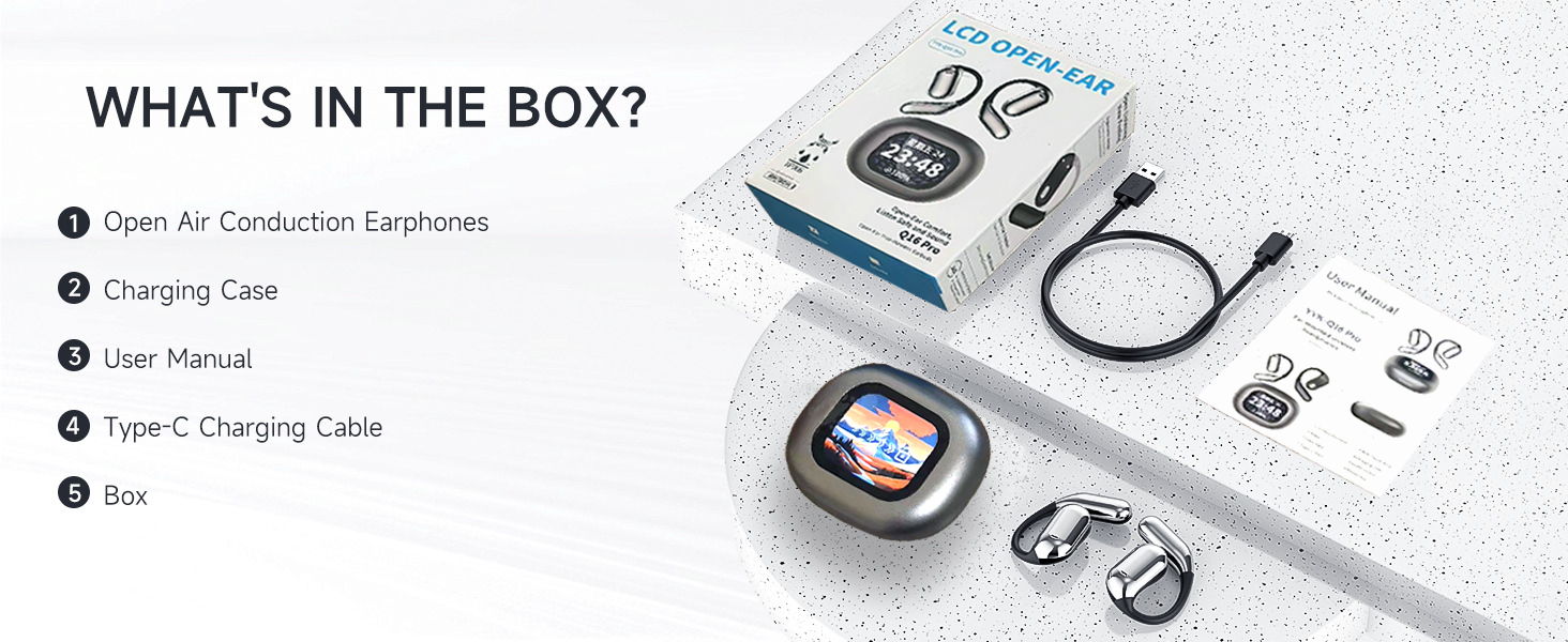 Amazon.com: KESIEME Intelligent Touch Screen Open Ear Earbuds Bluetooth ...