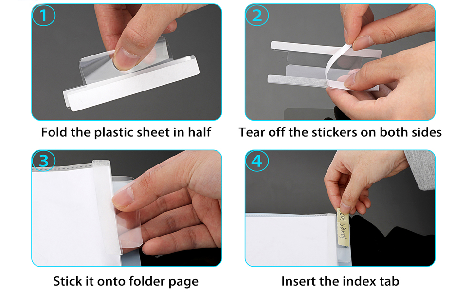 JuxYes 125PCS Sticky Index Tabs, Writable File Tabs Insertable Self ...