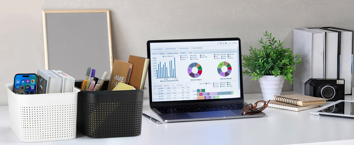 Amazon.com - AREYZIN Plastic Storage Bins with Bamboo lids and ...