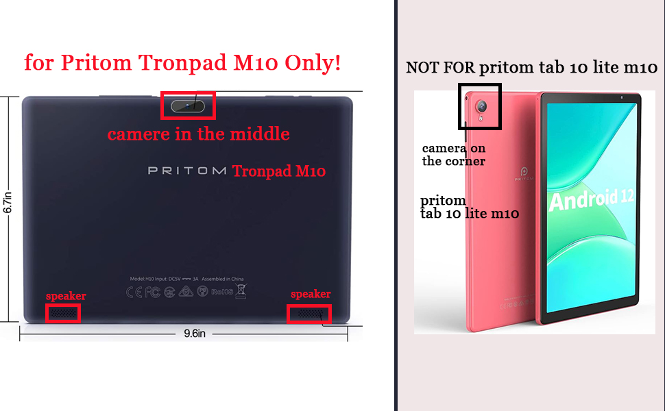 Amazon.com: WESOROL Funda para tablet Pritom Tronpad M10, a prueba de golpes y caídas, apta para ...