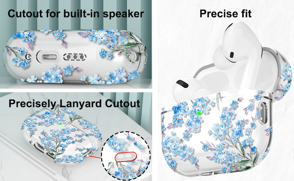 Amazon.com: Maxjoy for Airpods Pro 2nd Generation Case Cover, Clear Flower AirPod Pro 2 Case for ...