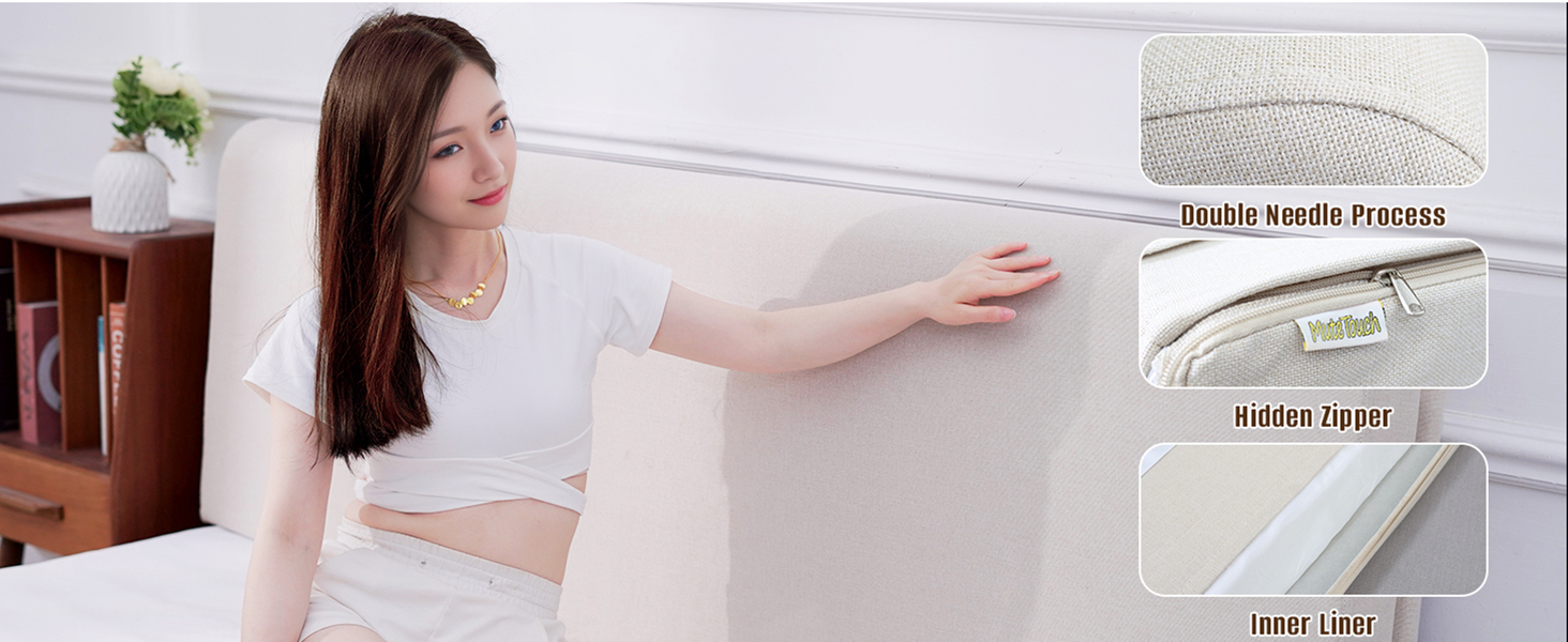 Amazon.com: Upholstered Headboard, Wall Mounted Pillow Cushion with Removeable Washable Linen ...