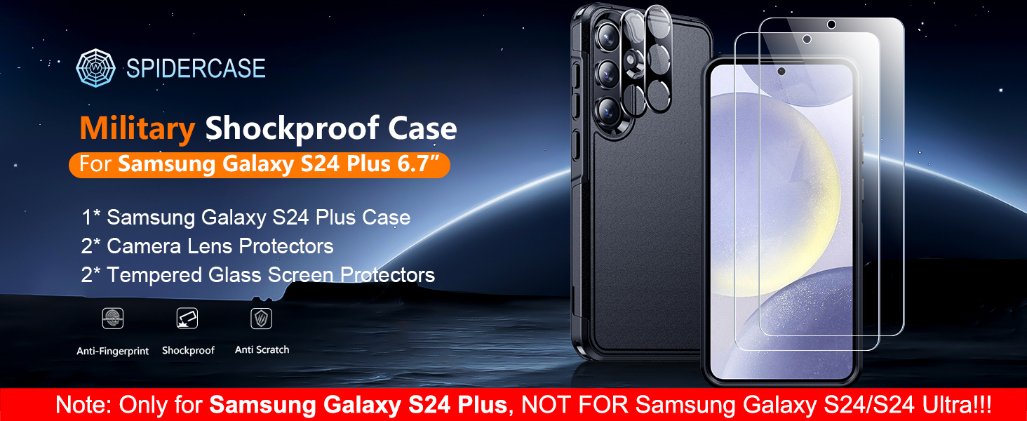 Amazon.com: SPIDERCASE Designed for Samsung Galaxy S24 Plus Case, [10 FT Military Grade Drop ...