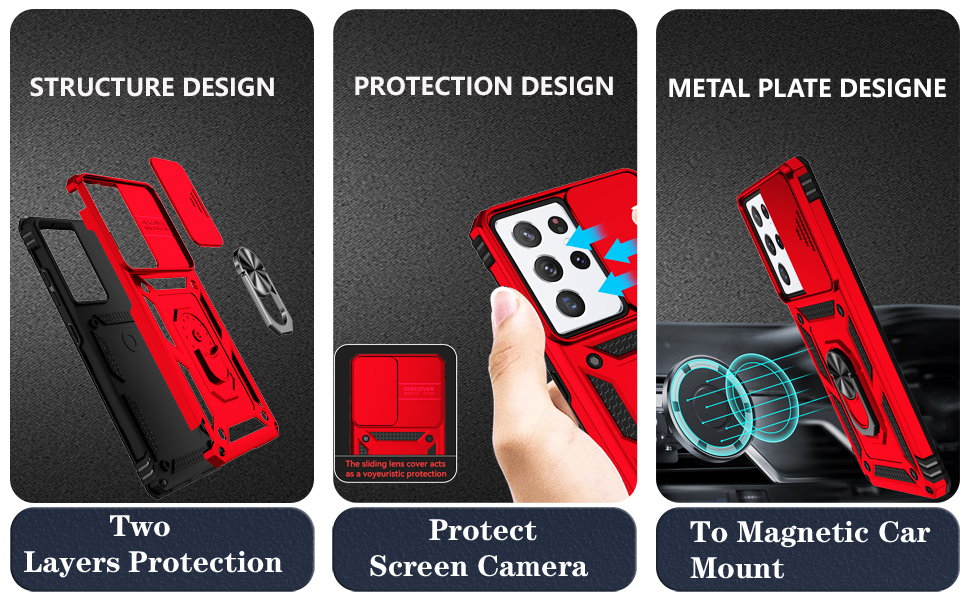 Amazon.com: SunStory Phone Case for Samsung Galaxy S21 Ultra 5G Case with HD Screen Protector ...