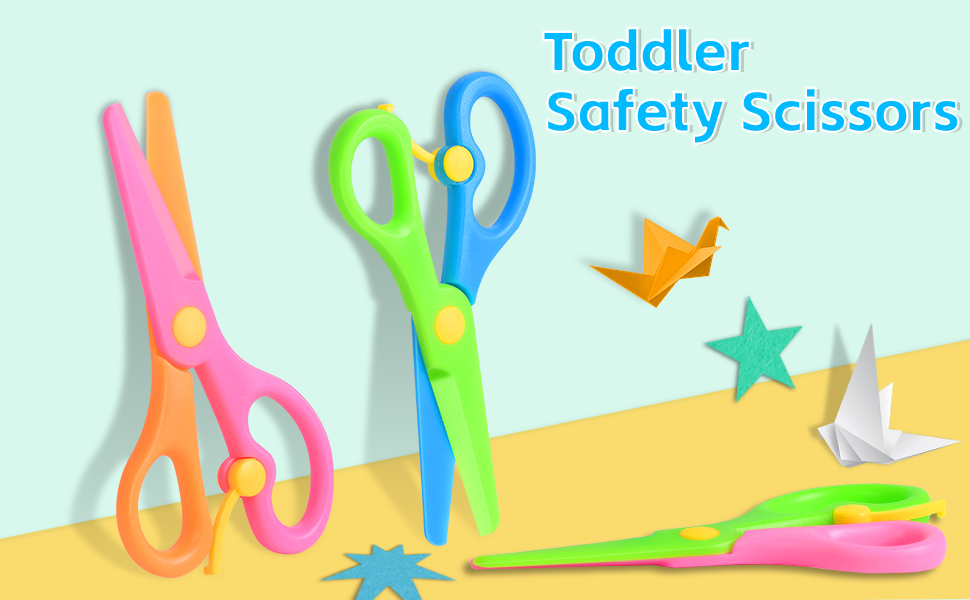Amazon.com: Sopito 3PCS Plastic Children Safety Scissors Toddler Craft ...