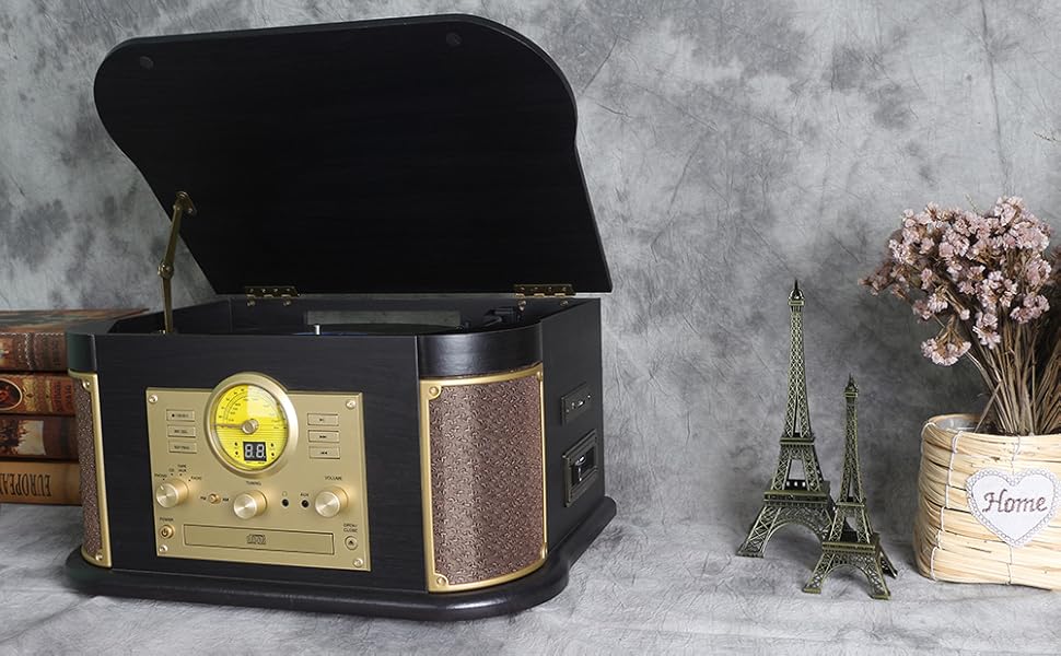 Amazon.com: All in One Bluetooth Record Player for Vinyl with Speakers ...