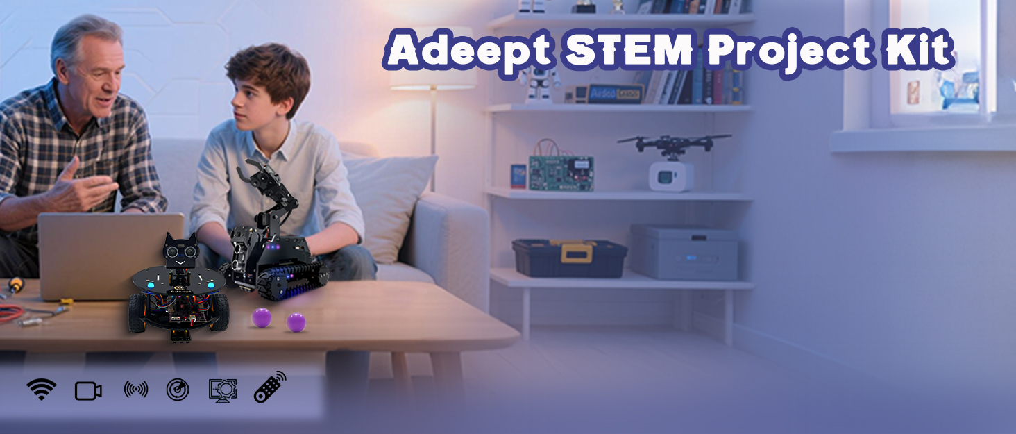 Adeept RaspTank WiFi Wireless Smart Robot Car Kit for Raspberry Pi 4 3 ...