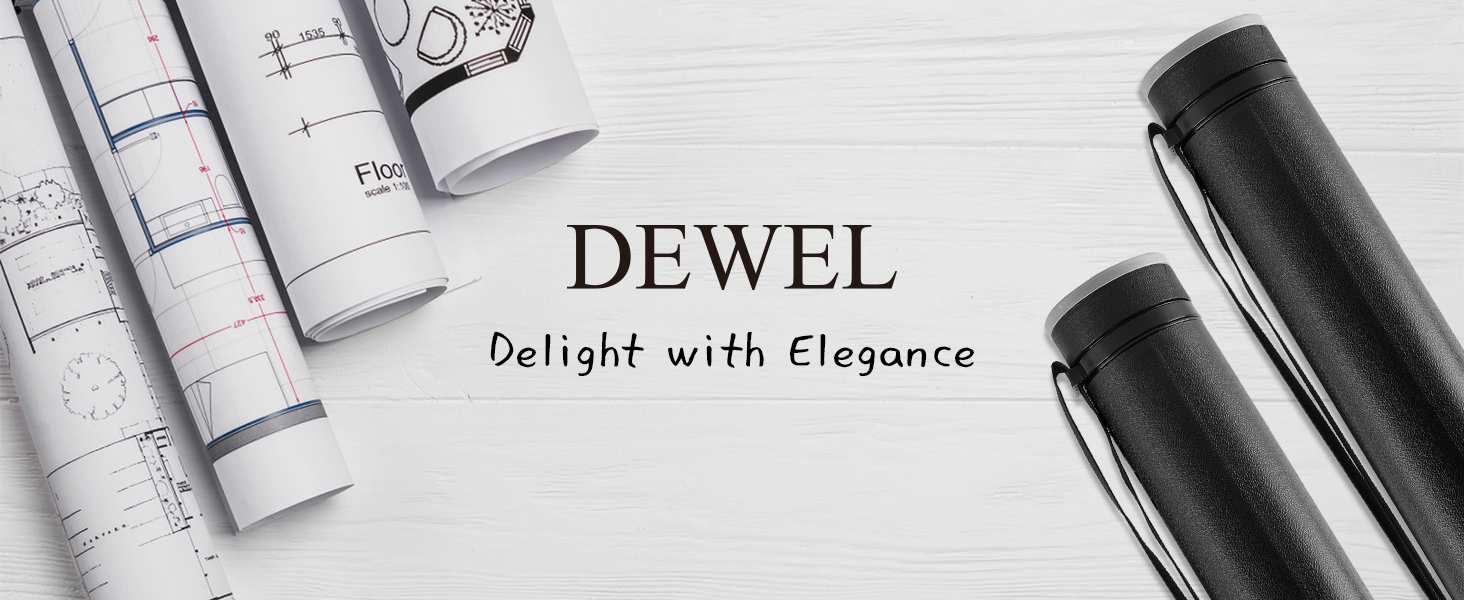 DEWEL - Poster Tubo Espandibile da 63 cm a 107 cm, Tubo da disegno telescopico H6, tubo di ...