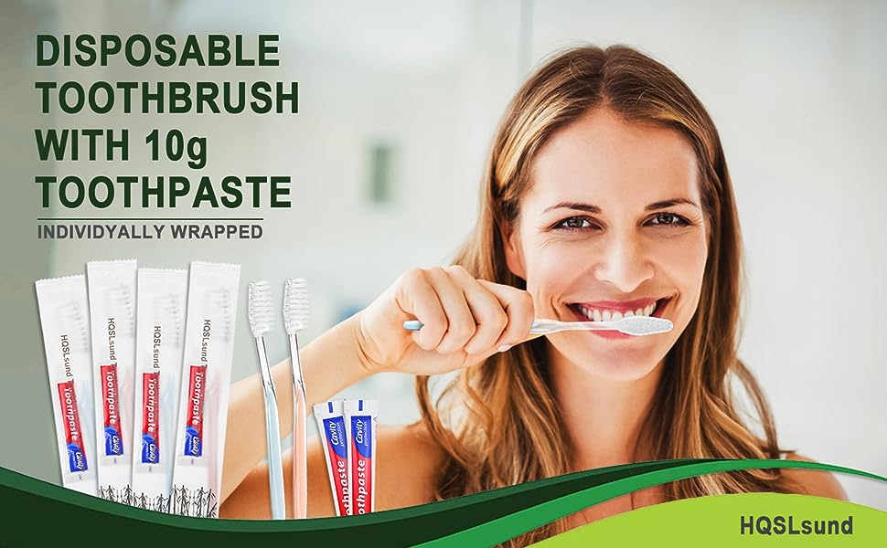 HQSLsund 100 Pcs Disposable Toothbrushes With Toothpaste Individually ...