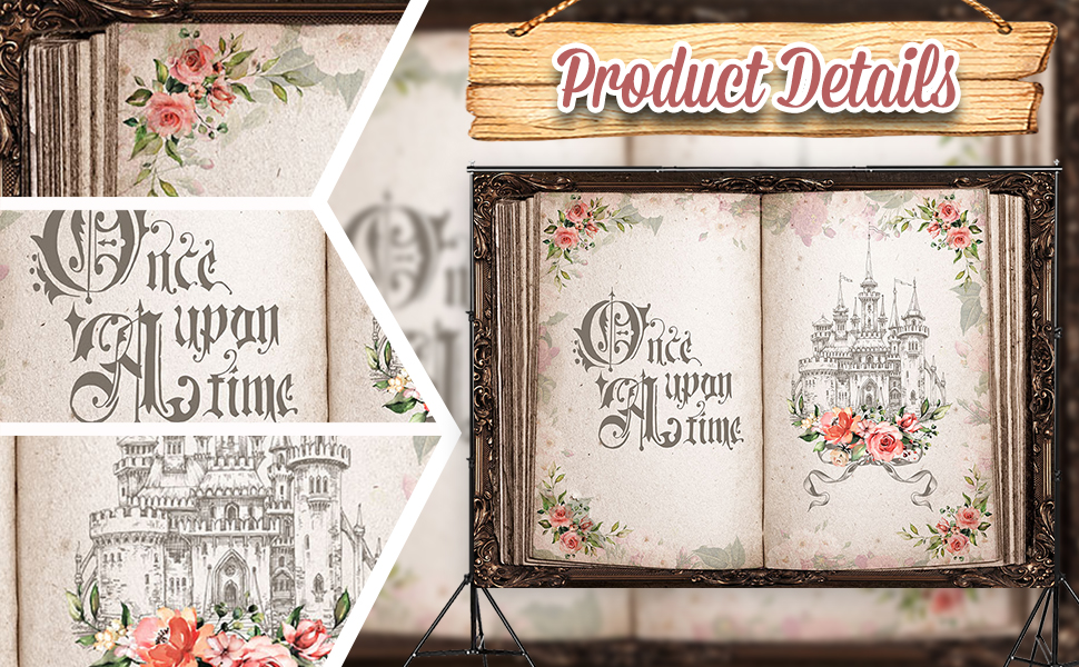 Amazon.com : Avezano Fairy Tale Books Backdrop Once Upon a Time ...
