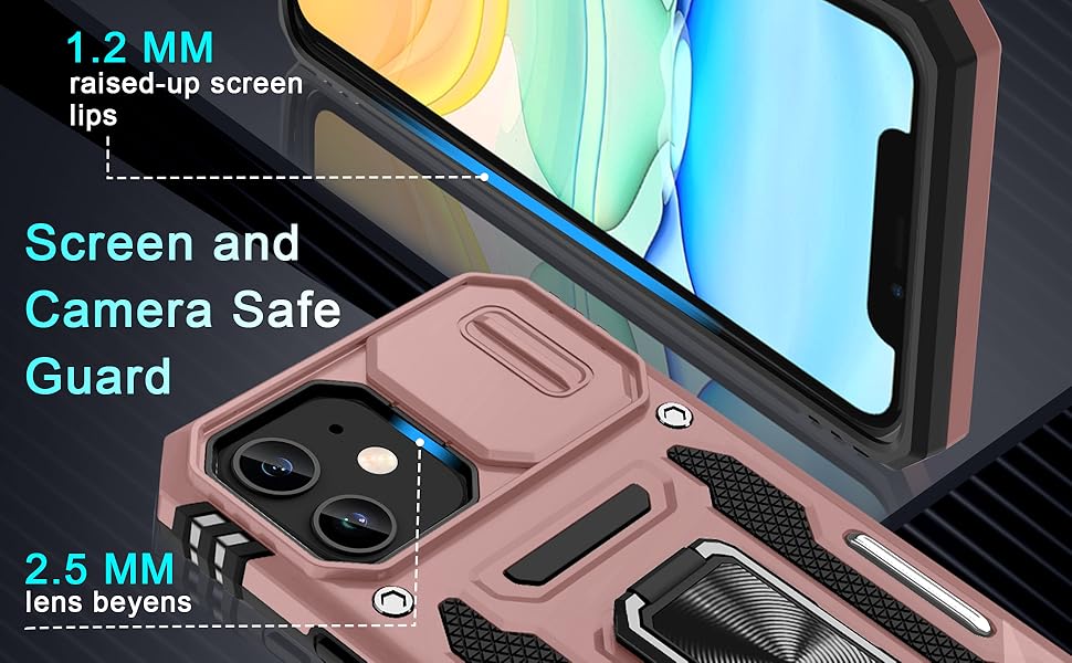 Amazon.com: DEERLAMN for iPhone 11 Case with Slide Camera Cover+Screen Protector(2 Packs ...