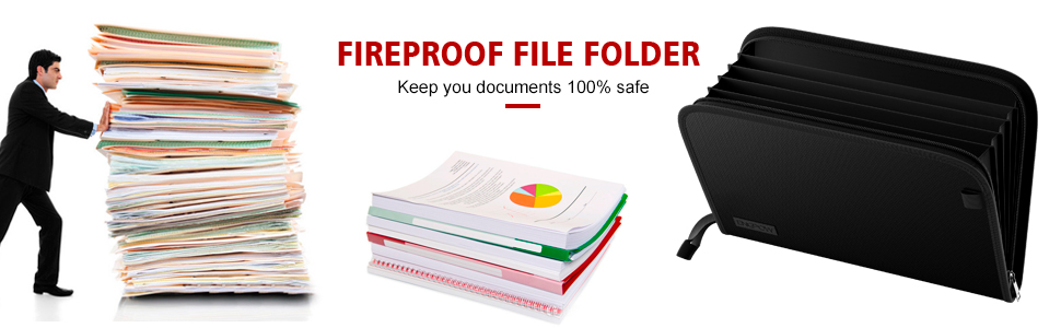 Amazon.com : ENGPOW Expanding File Folder with Multi-Function Pockets,Fireproof File Organizer ...