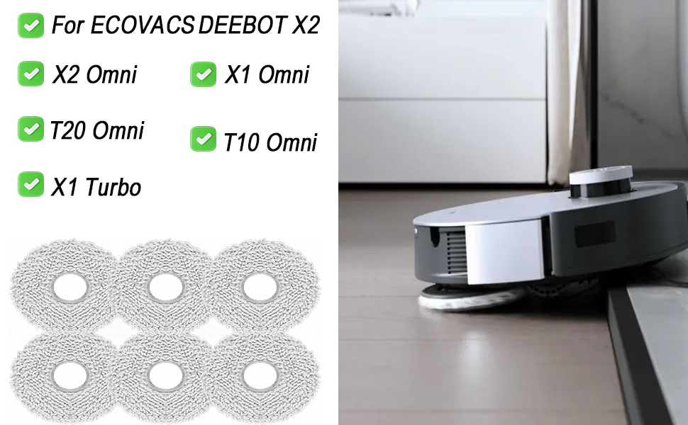 Amazon.com - Mop Pad for ECOVACS DEEBOT X2 Omni/ T20 Omni/ T10 Omni/ X1 Omni/ X1 Turbo/T30 Pro ...