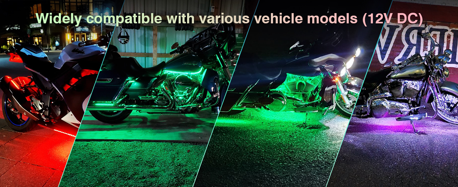 Amazon.com: 8Pcs RGB+IC Motorcycle LED Lights with APP/RF Remote Chasing Color Modes, Motorcycle ...