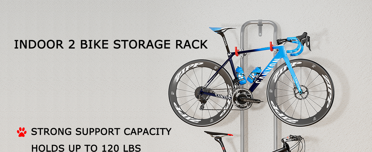 Amazon.com: CXWXC 2 Bike Storage Rack (Max. 120LBS) - Gravity Wall Bike Rack - Fully Adjustable ...