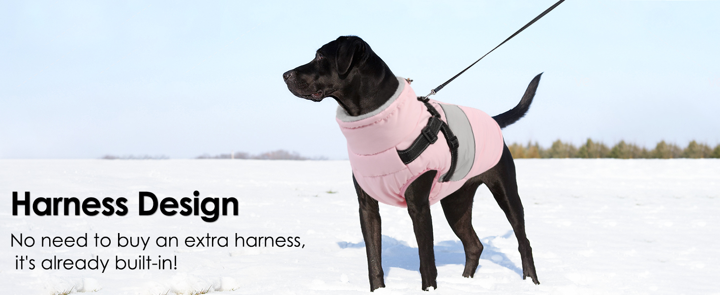 Amazon.com : AOFITEE Dog Winter Coat, Dog Coat with Harness Built in, Dog Jacket for Large Dogs ...